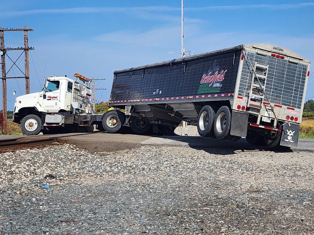 Crews Remove Stuck Tractor-Trailer from Railroad Crossing in Westfield ...