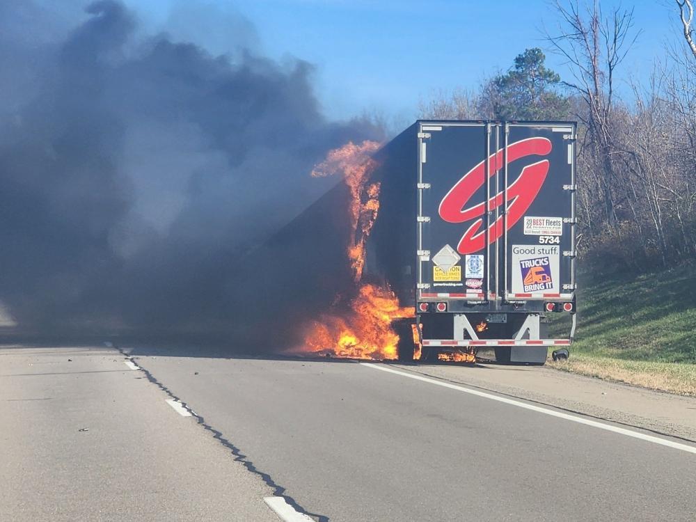 Traffic Slowed by Tractor-Trailer Fire on I-90 in Town of Portland ...
