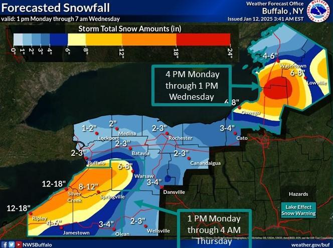 Lake Effect Snow Warning Begins Monday Afternoon | Chautauqua Today