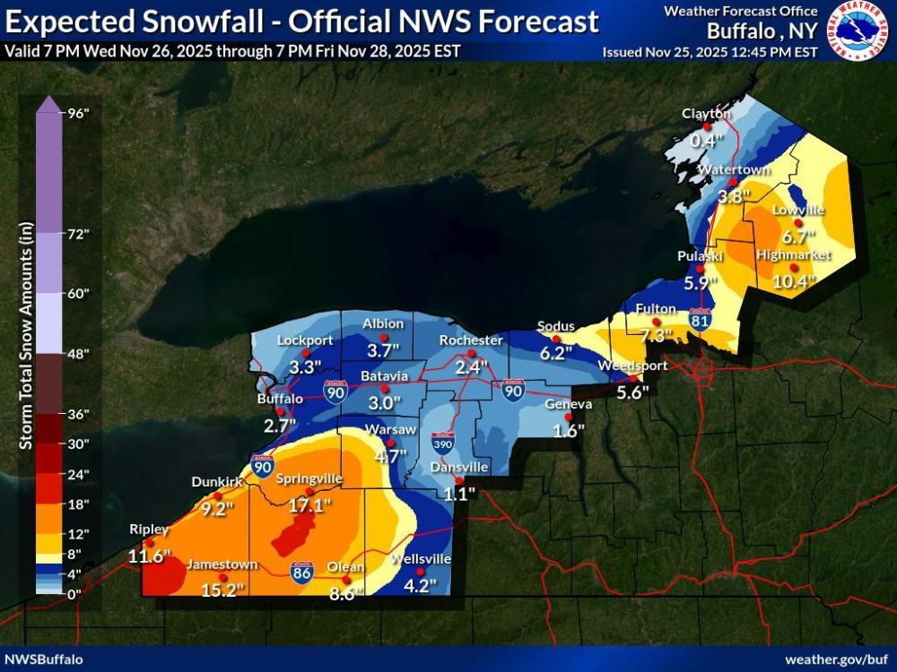 Multiple Advisories Issued as Lake Effect Storm Nears | Chautauqua Today