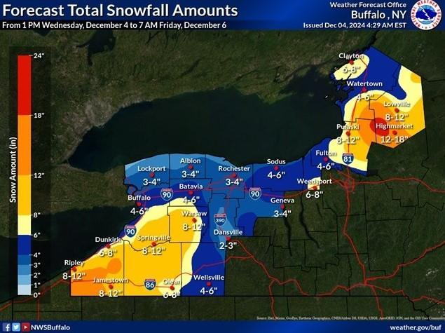 Second Lake Effect Snow Warning Issued, Begins Wednesday Evening ...