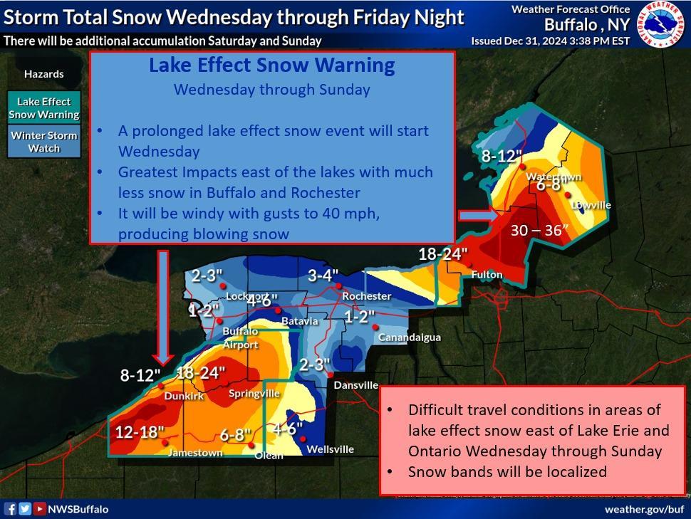 Lake Effect Snow Warning Issued, Beginning Wednesday Morning ...