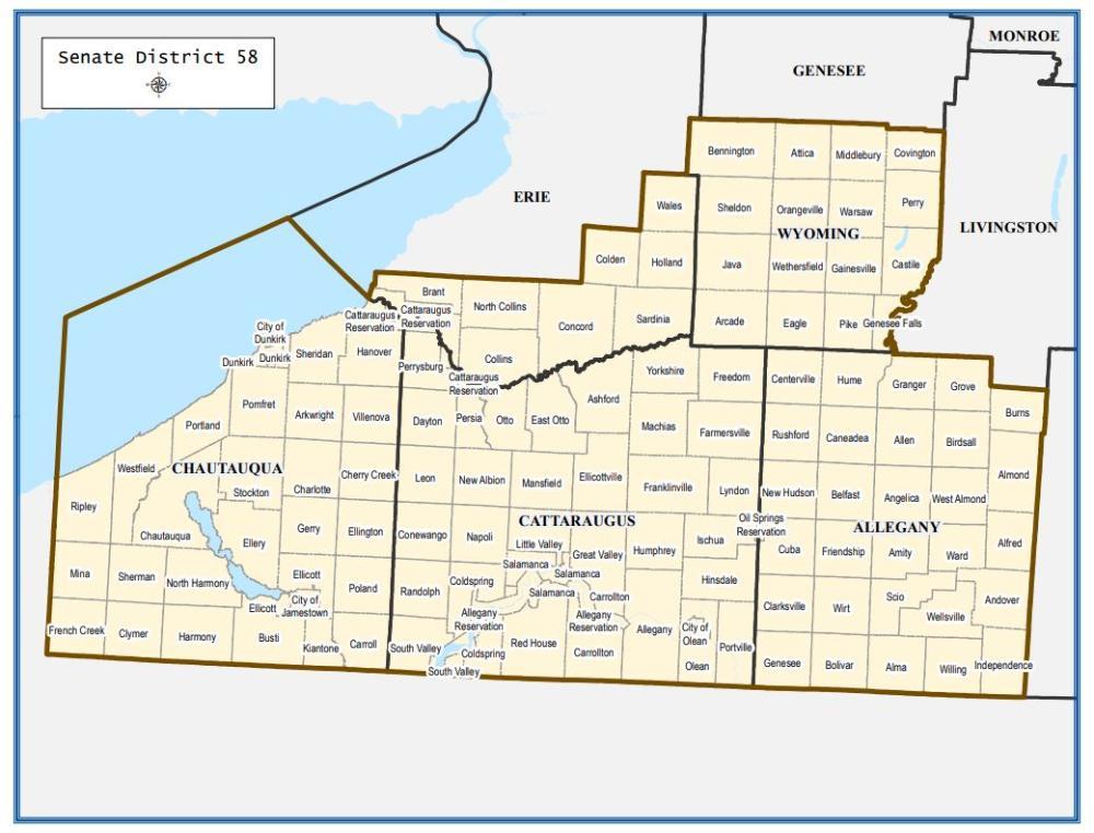 Redrawn Local State Senate District Includes Wyoming County and Part of ...
