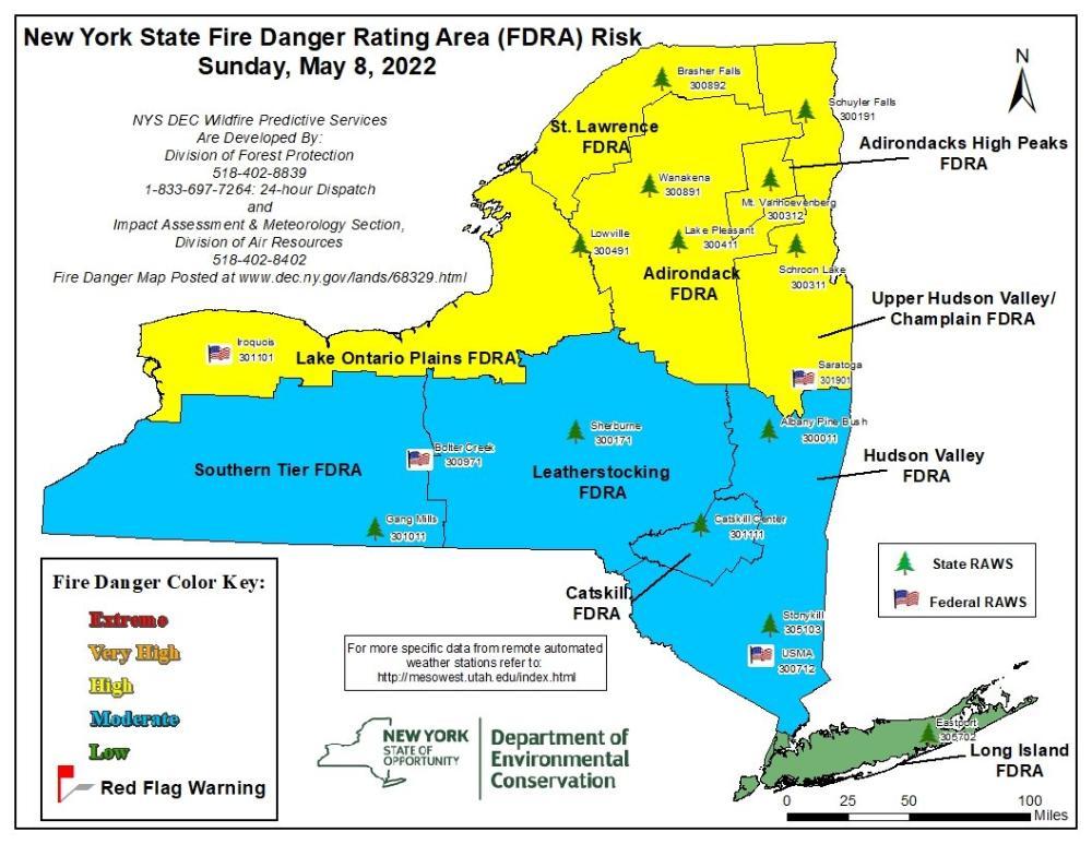 Most of New York State Under Moderate to High Fire Danger Risk ...