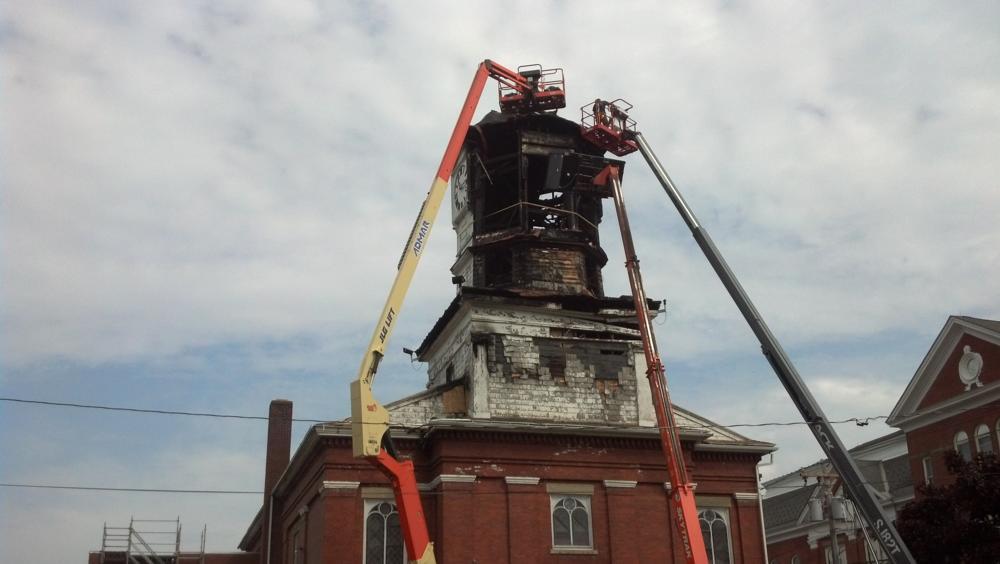 Clock tower demolition work is underway | Chautauqua Today